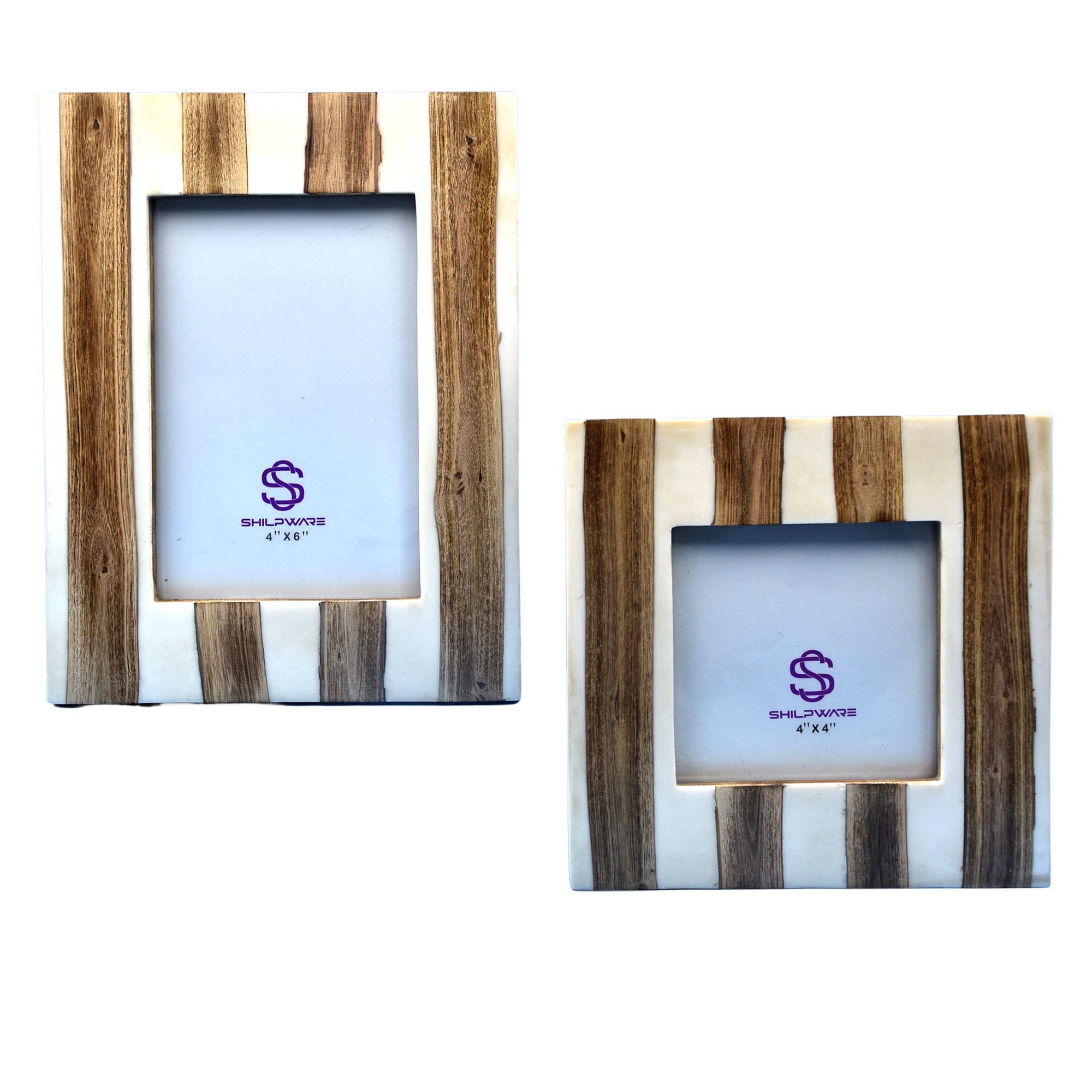 ELEGANT WHITE STRIP PATTERN STYLISH PHOTO FRAMES – SHILPWARE